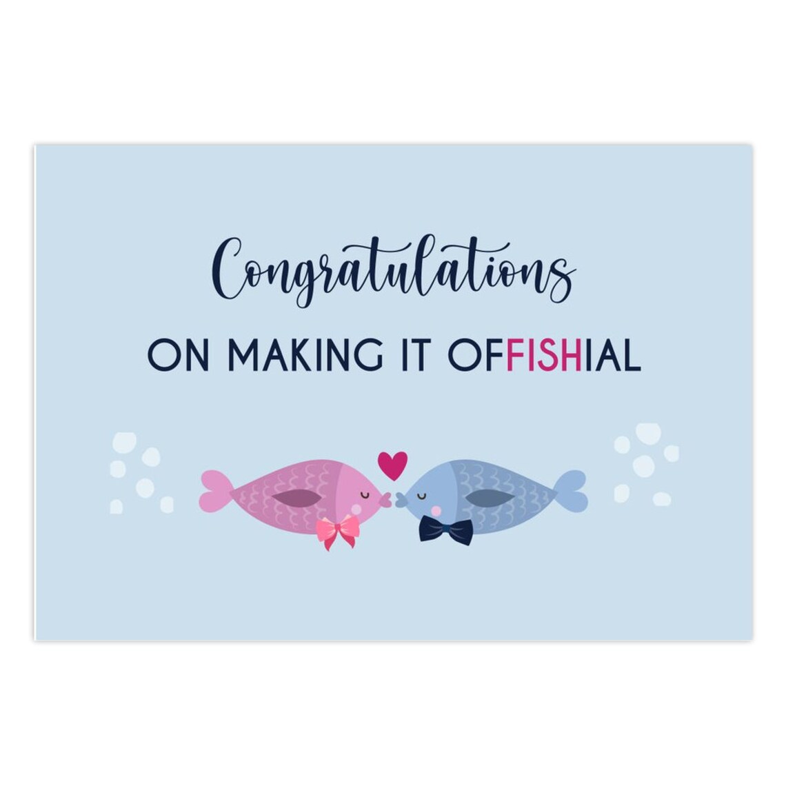 Fish Pun Wedding Card Wedding Day Congratulations Card - Etsy