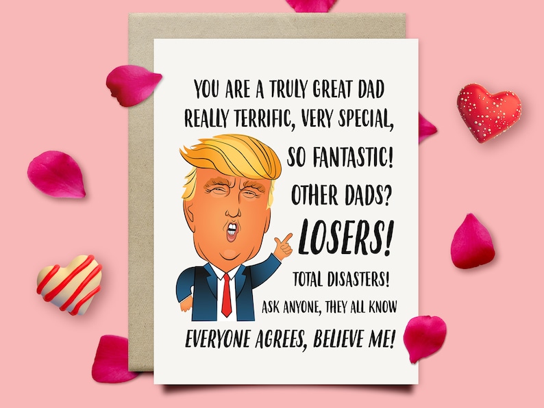 Fathers Day Card Trump Birthday Card for Dad Funny Dad - Etsy