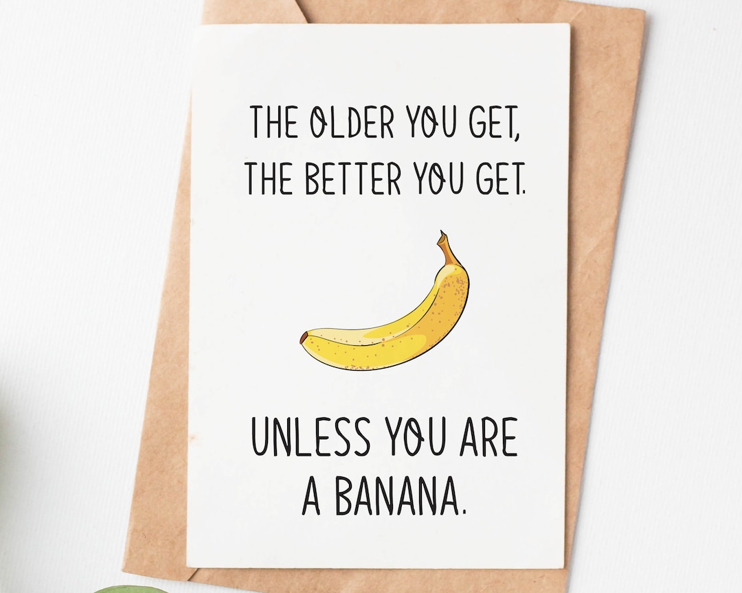 Funny Banana Birthday Card, Rude Birthday Card for Men Women Husband ...