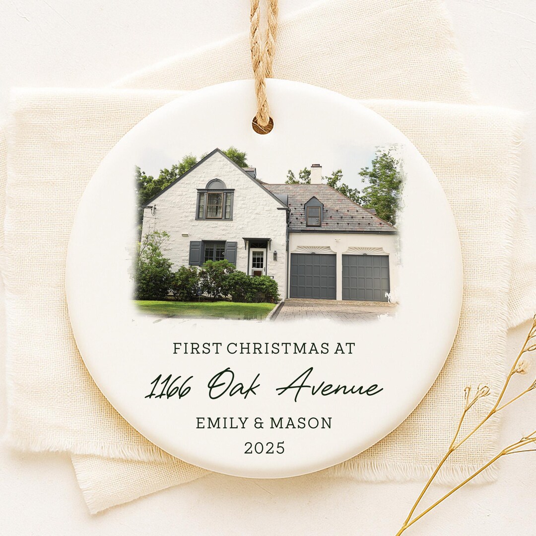 First Christmas in New Home Ornament, Custom House Photo Holiday ...