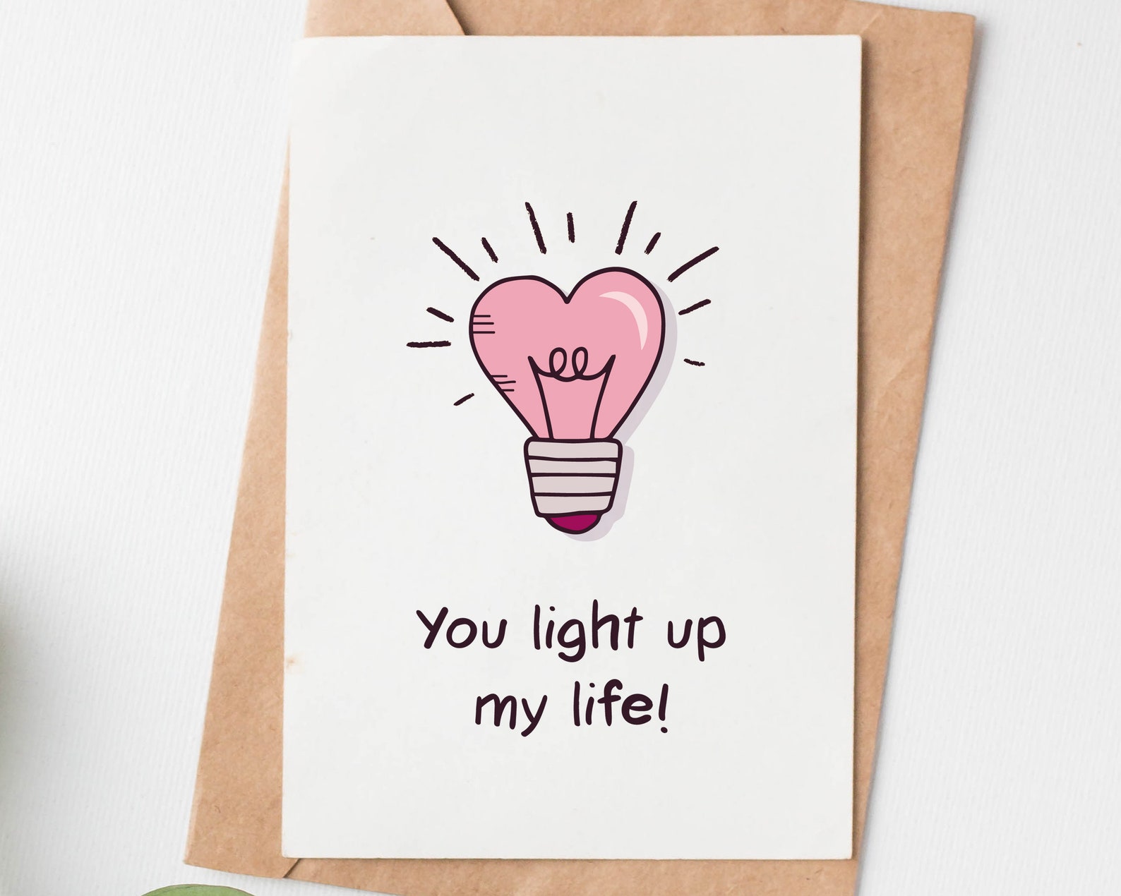 Romantic Valentines Card for Him You Light up My Life - Etsy