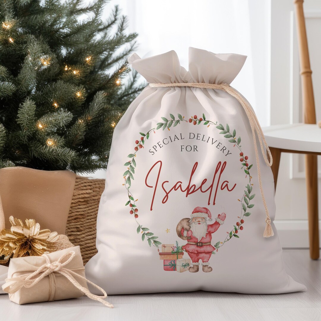 Custom Name Santa Sack, Personalized Christmas Gift Bag, Special ...