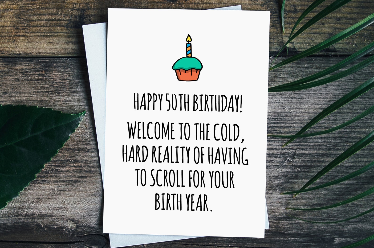 Funny Age Joke 50th Birthday Card For Husband Wife Sister | Etsy