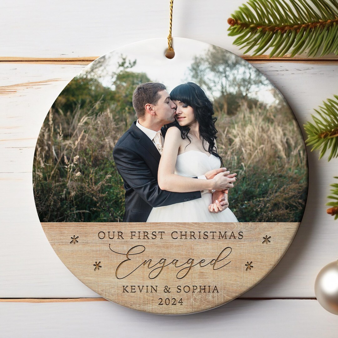 Our First Christmas Engaged Ornament, Personalized Engagement Ornament ...