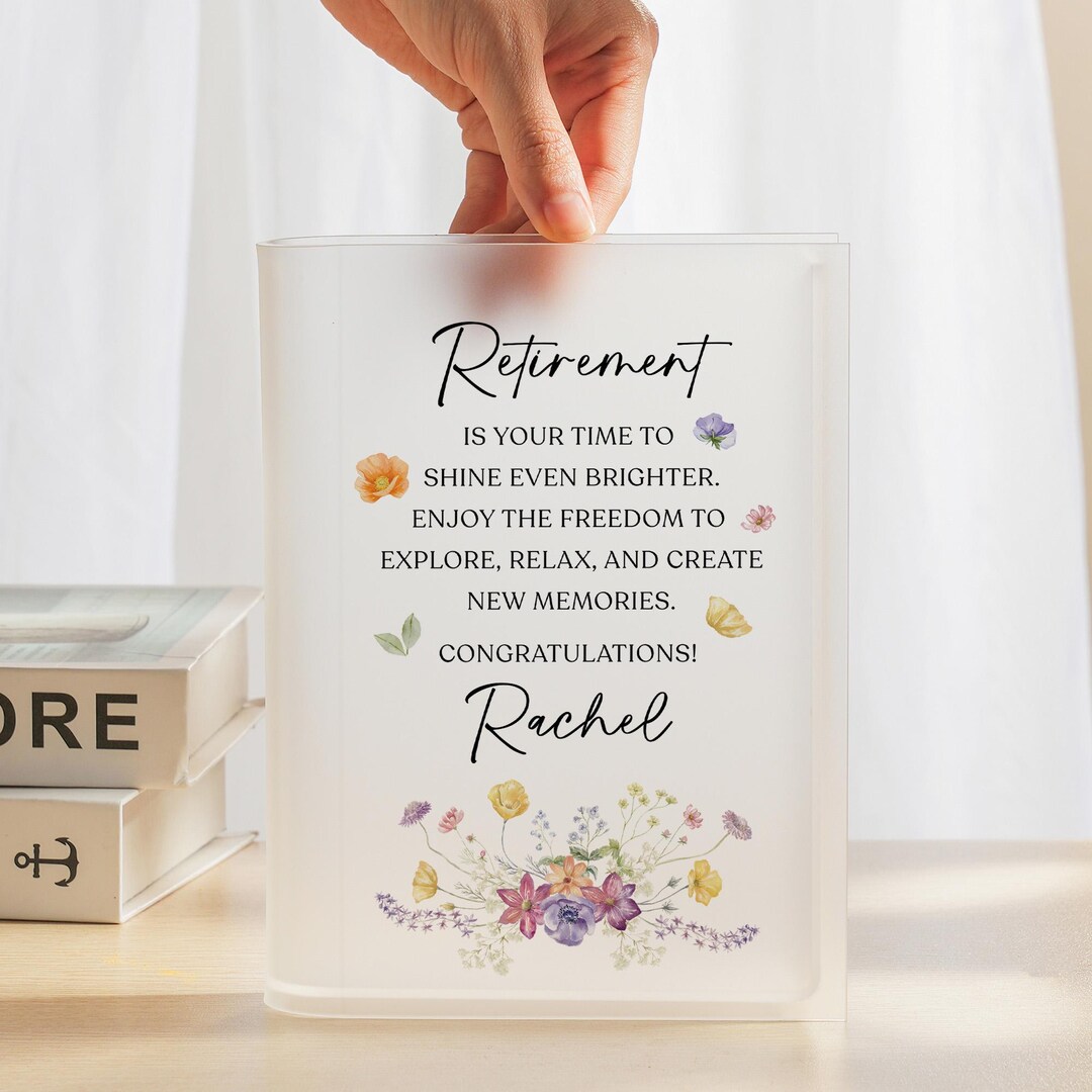 Personalized Retirement Gift for Teacher, Custom Floral Vase, Teacher ...