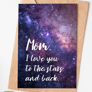 I Love You to Stars and Back Mothers Day Card Mom Birthday - Etsy