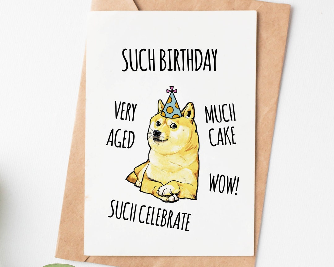 Shiba Inu Birthday Card, Funny Dog Birthday Card, Sarcastic Shibe ...
