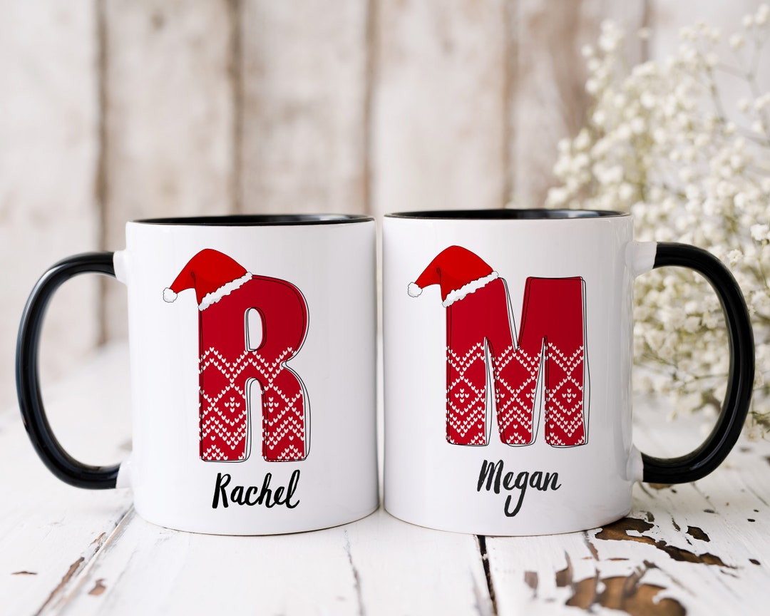 Christmas Mug Personalized, Custom Holiday Mug, Initial Mug With Name ...
