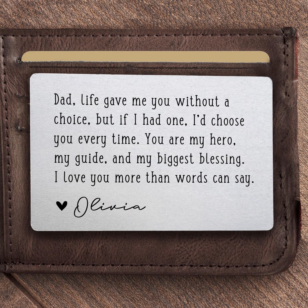 I Love You Dad Metal Wallet Card, Personalized Fathers Day Gift for Dad ...
