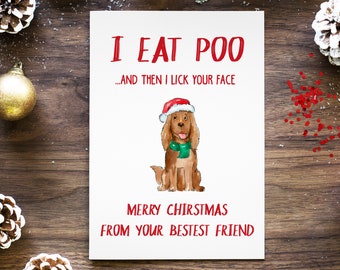 Personalized Pooping Dog Funny Christmas Card 2 - Etsy