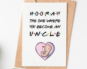 Uncle Pregnancy Announcement Card New Baby Card for Brother - Etsy