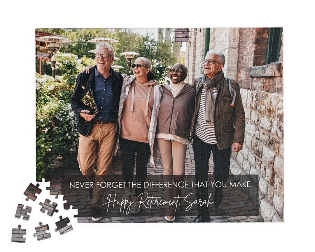 Happy Retirement Gift Personalized, Custom Photo Jigsaw Puzzle, Goodbye ...
