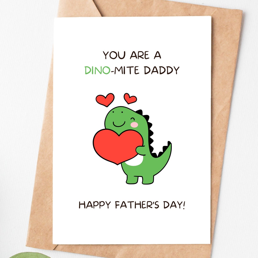 Happy Father's Day Gift, Daddysaurus Card, Funny Card for Dad, I Love ...