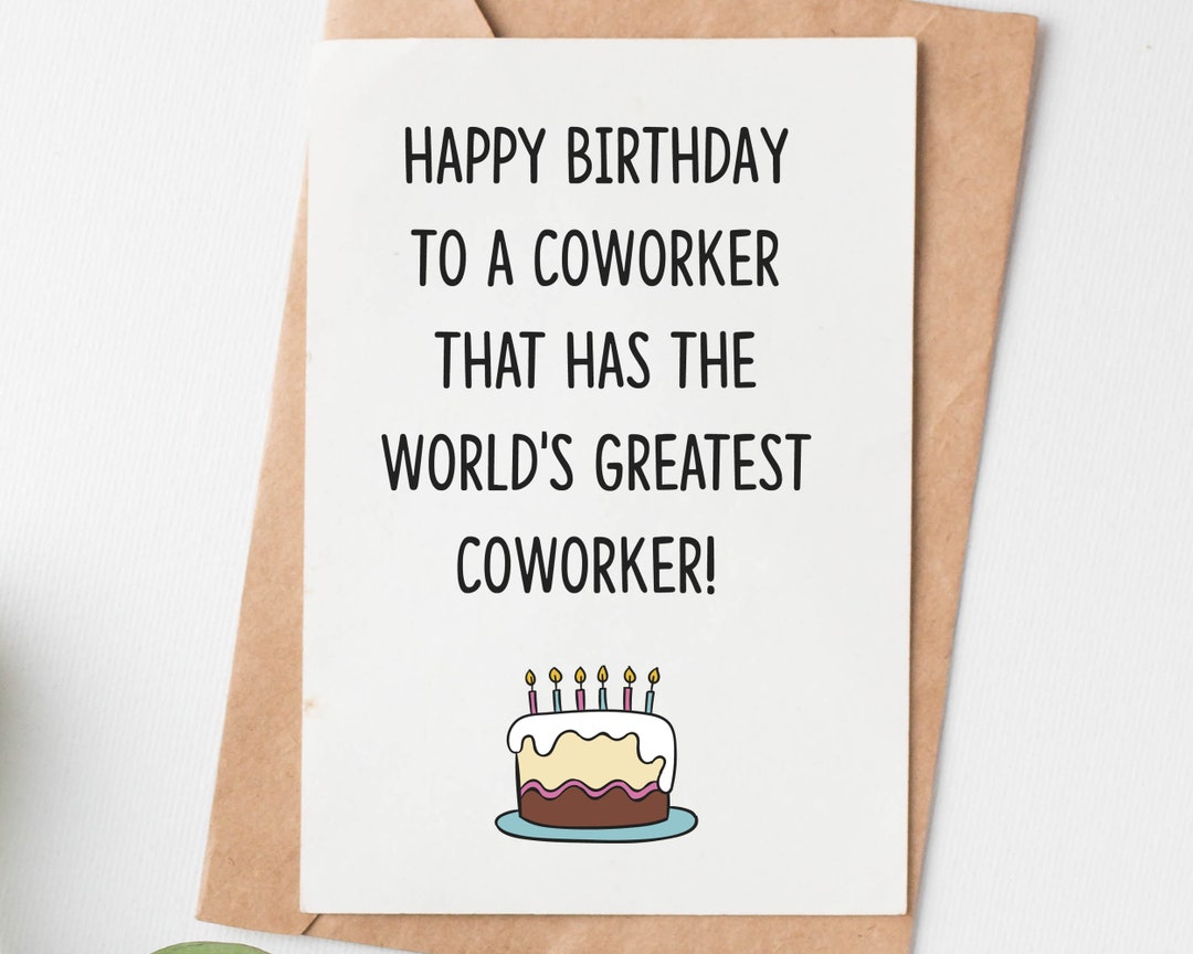 Happy Birthday Card for Coworker, Colleague Funny Birthday Card ...