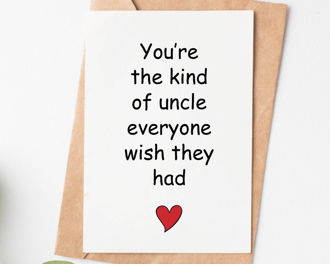 Uncle Birthday Card, Uncle Birthday Gift, New Uncle Card, New Uncle ...