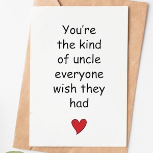 Uncle Birthday Card, Uncle Birthday Gift, New Uncle Card, New Uncle ...