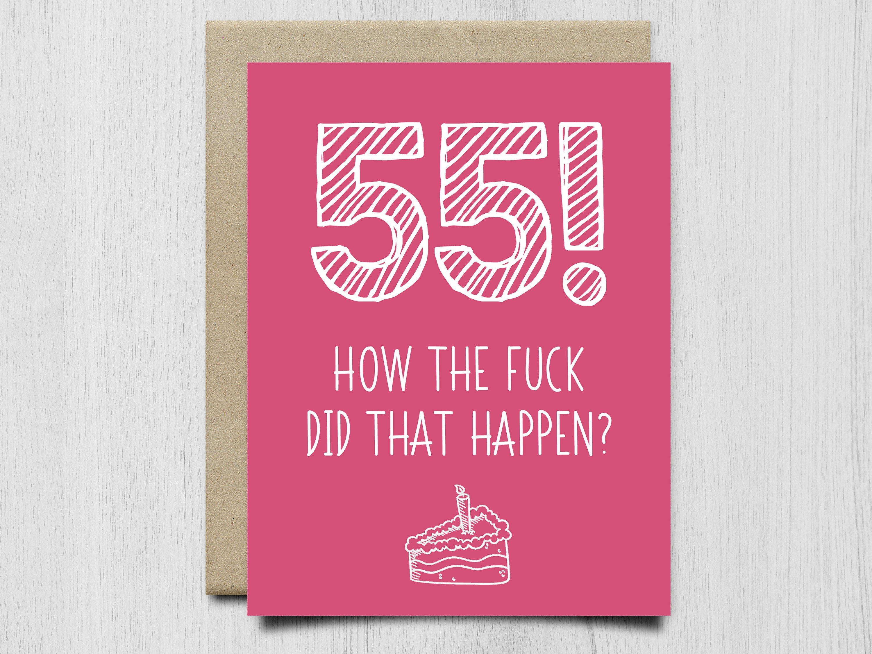 Funny 55th Birthday Card for Sister Brother Wife Husband Coworker, 55th ...