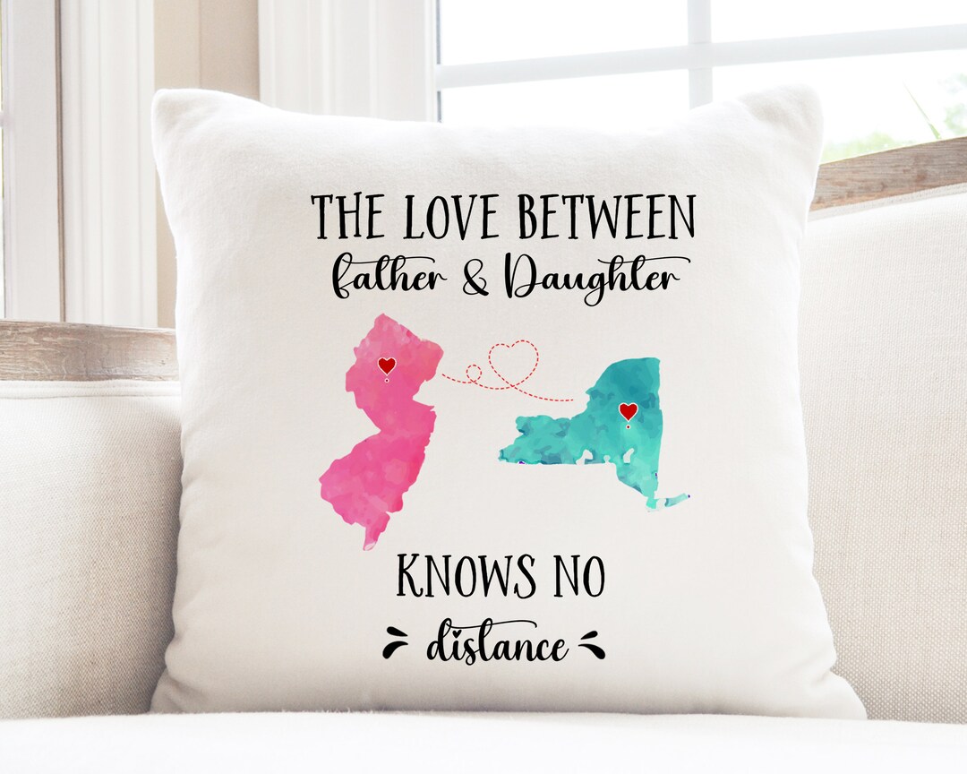 Father Daughter Long Distance Pillow Cover Personalized, Fathers Day ...