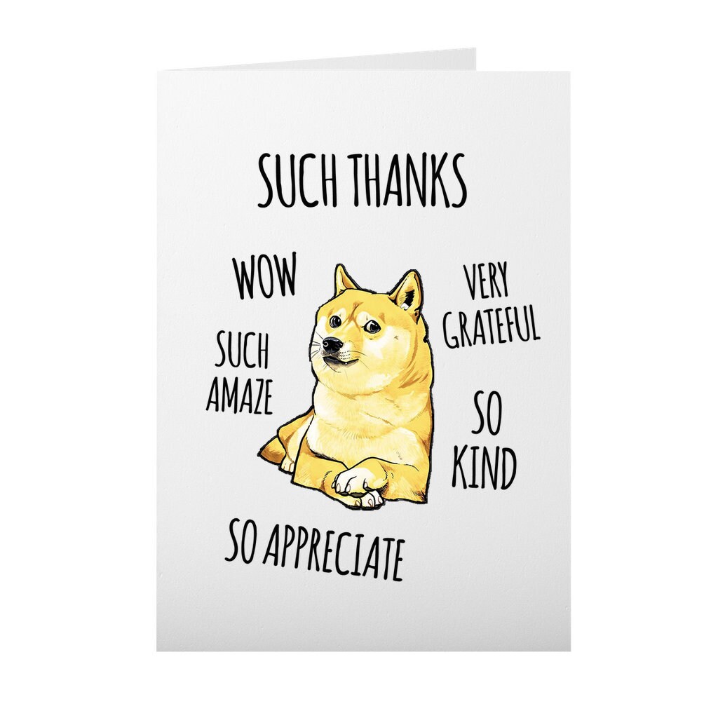 Shiba Inu Thank You Card Funny Dog Appreciation Card - Etsy
