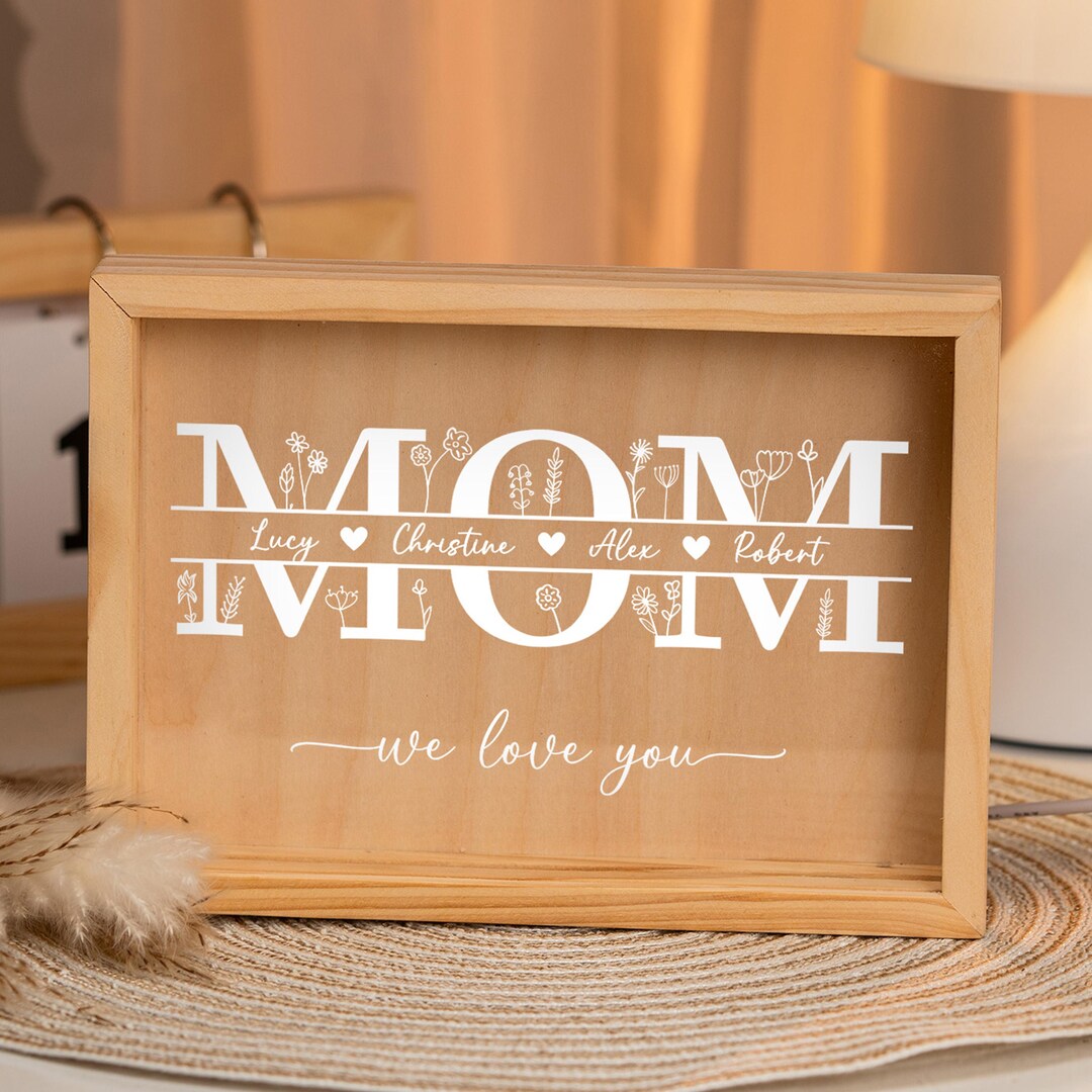 Mom Led Night Light, Personalized Mothers Day Gift, Custom Light Box ...