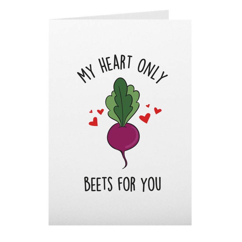 Romantic Valentines Day Card for Him, My Heart Only Beets for You ...
