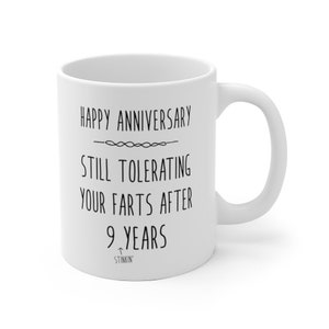 Still Tolerating Your Farts After 9 Stinking Years Funny Mug, 9th ...