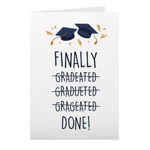 Funny Graduation Card, Finally Done Congrats Card, College Graduation ...