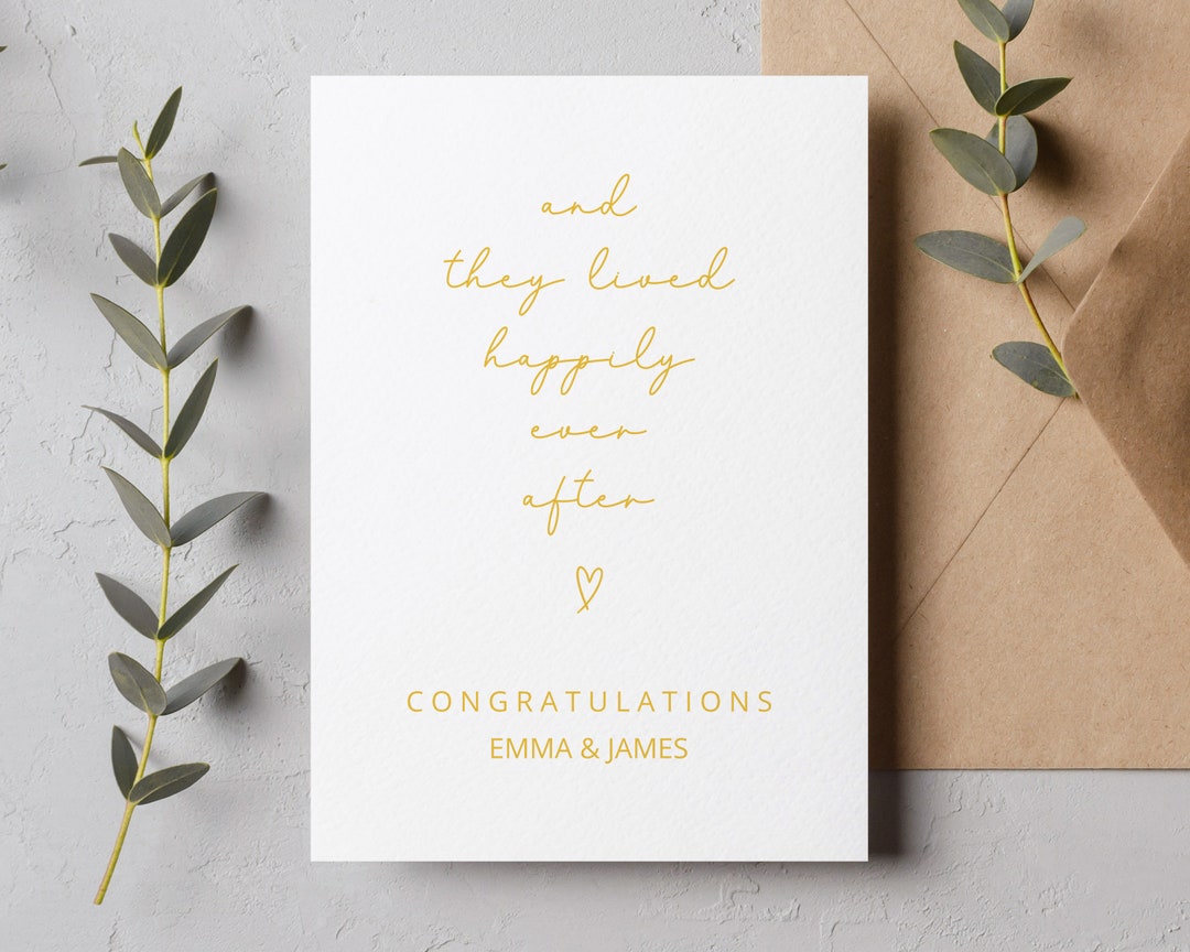 Custom Wedding Card, Personalized Congratulations Card, Cute Bride and ...