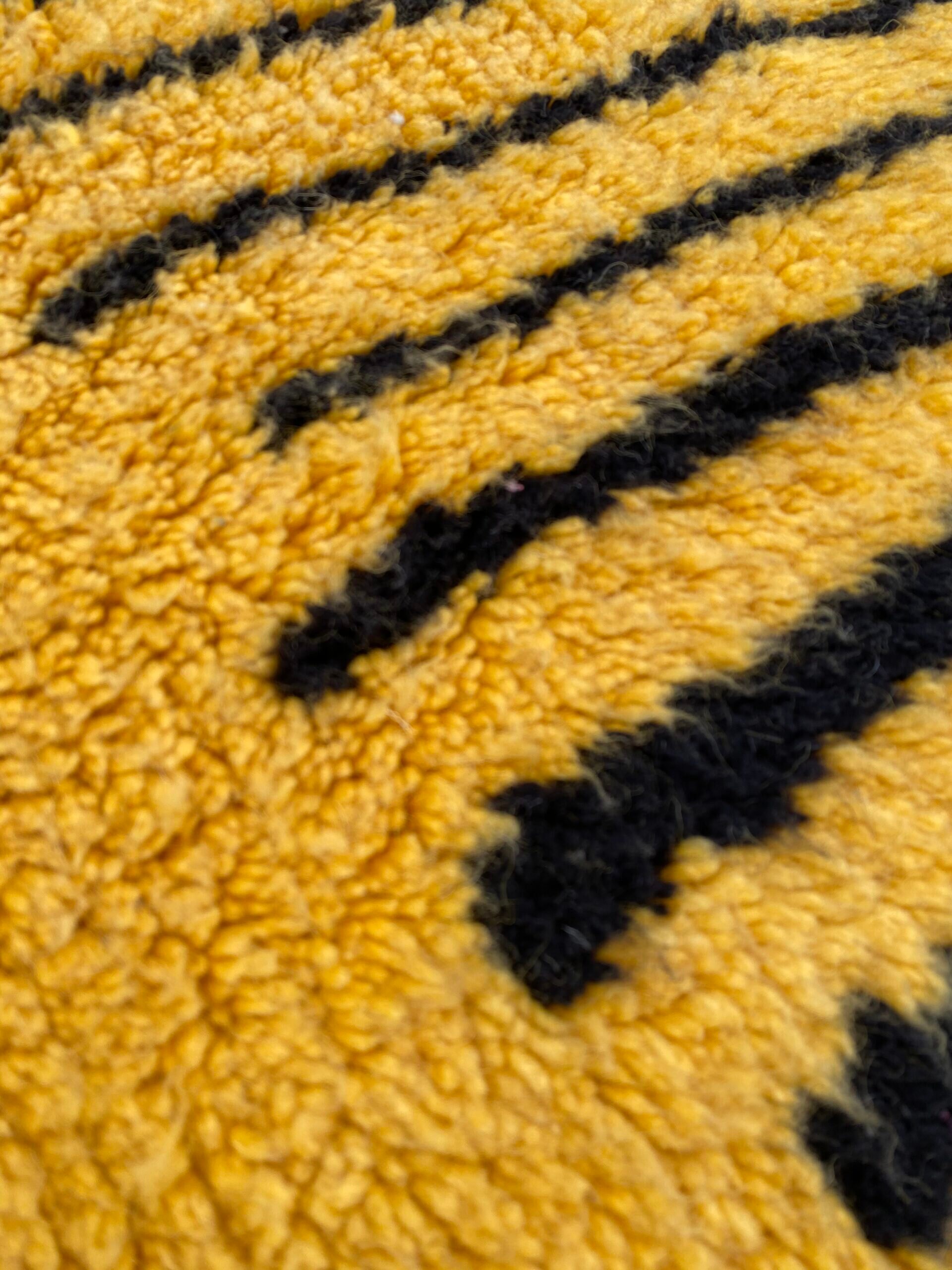 Dark Yellow Black White Floor Boho Chic Rug Handmade Carpet - Etsy