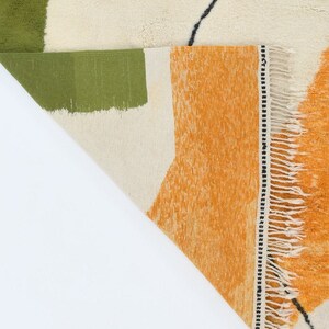 Moroccan ORANGE GREEN Rug Beni Ourain Rug All Wool Berber Rug Custom ...