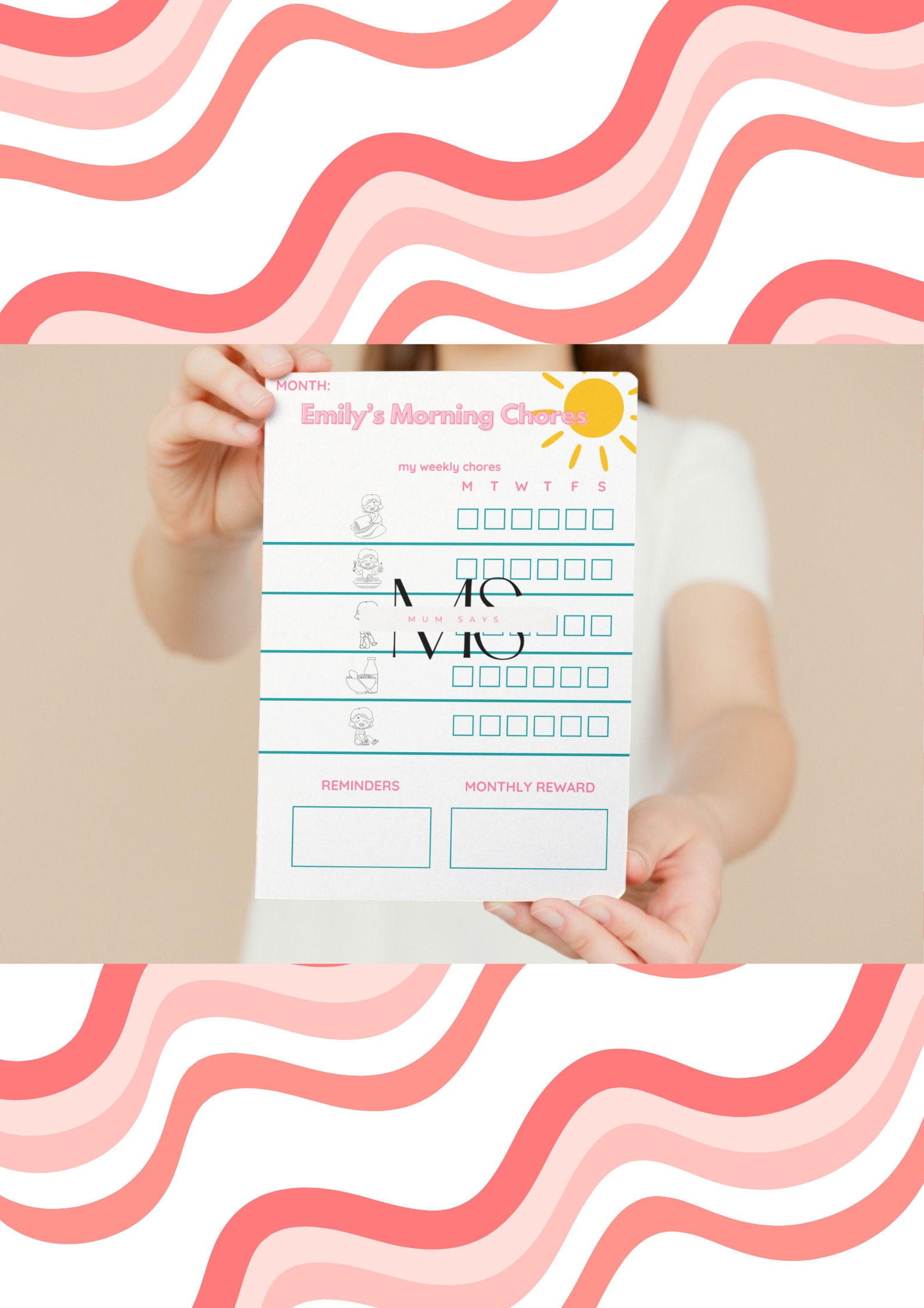 Personalised Morning Routine Chart for Children With Pictures, Chore ...