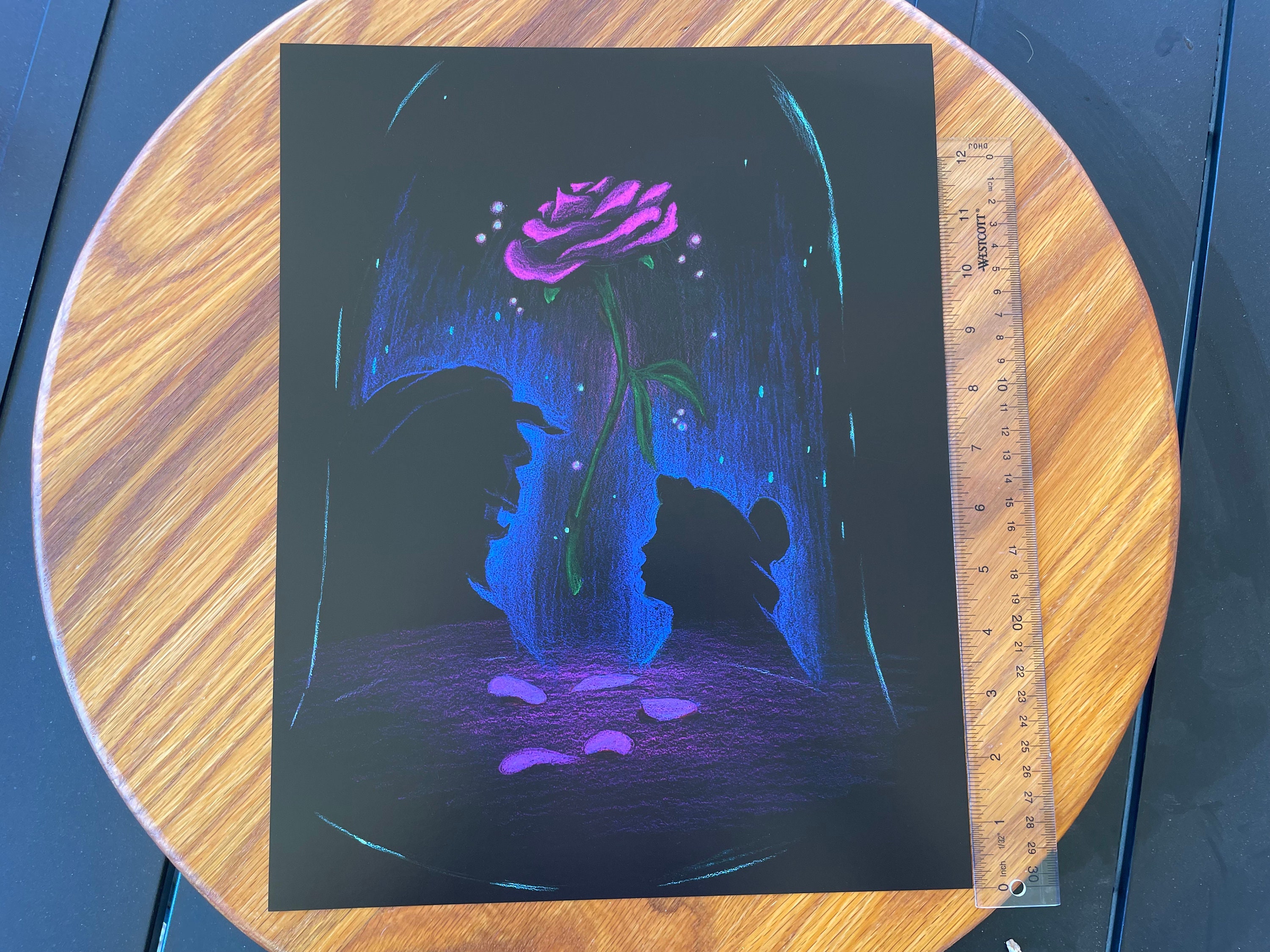 Enchanted Rose Beauty and the Beast Inspired Art Print - Etsy