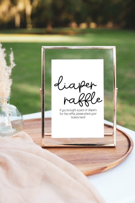Digital Diaper Raffle Sign Baby Shower Game Digital - Etsy