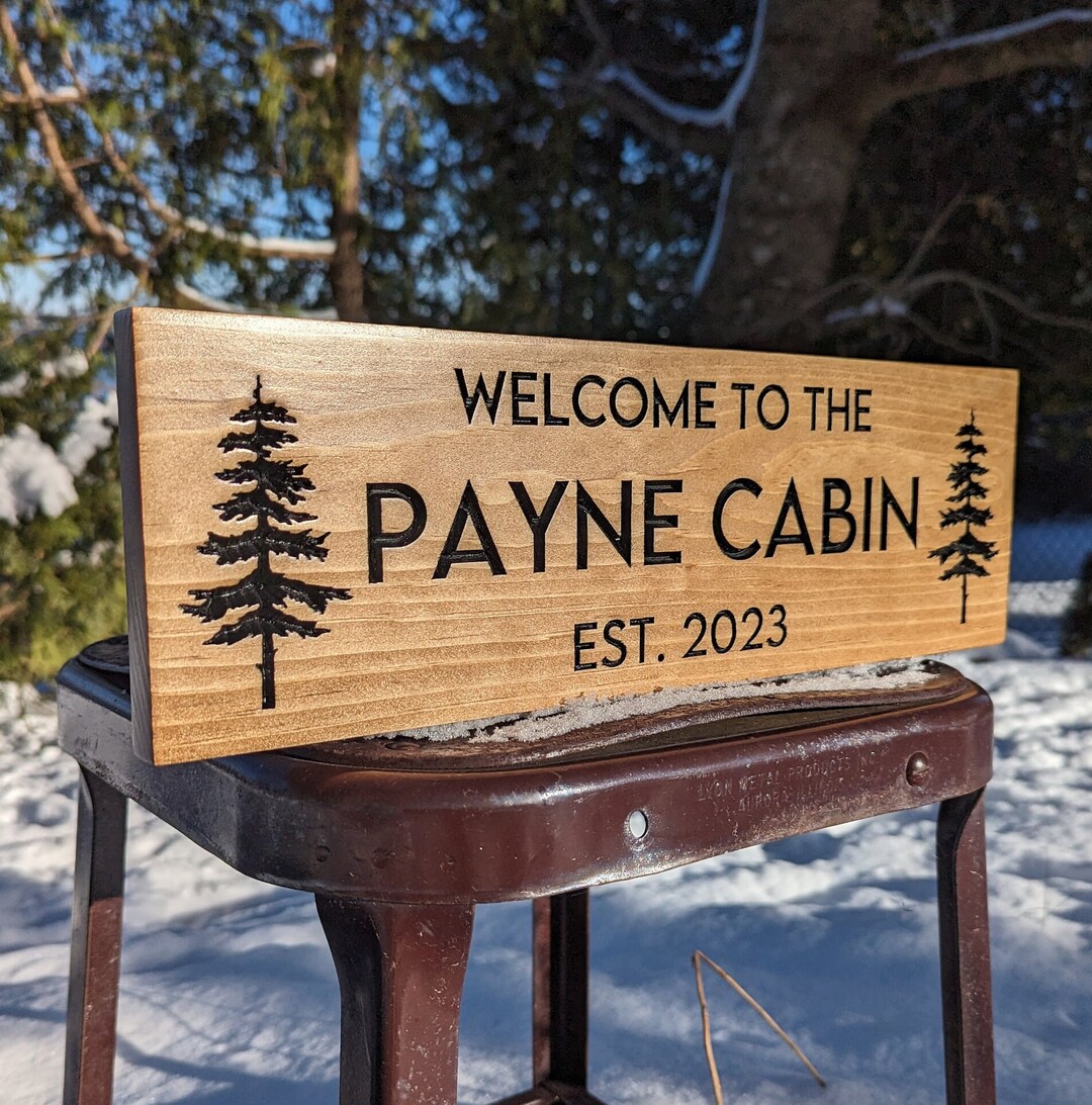 Personalized Carved Outdoor Sign With Trees Perfect for - Etsy