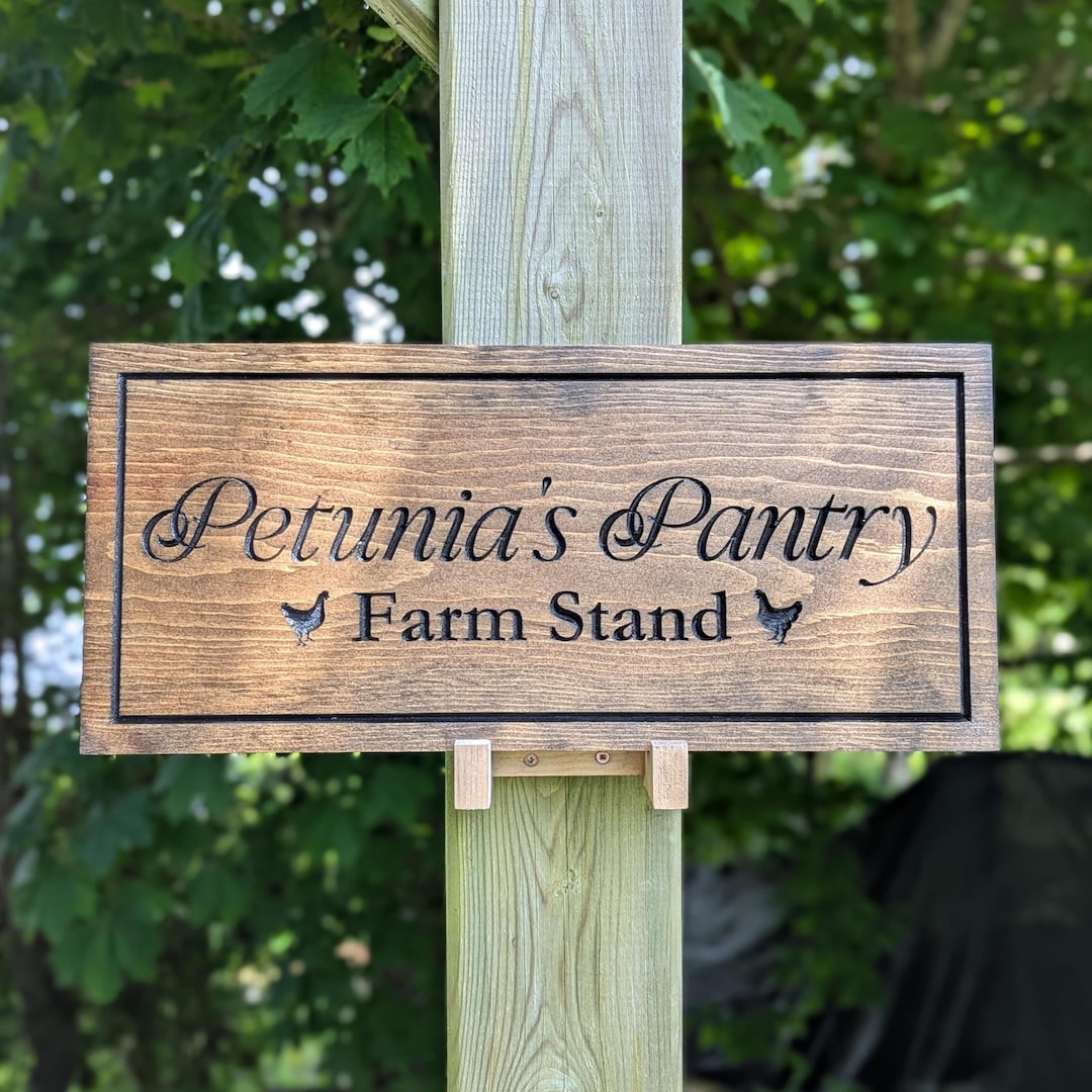 Wooden Engraved Farm Stand Sign- Personalized - Etsy