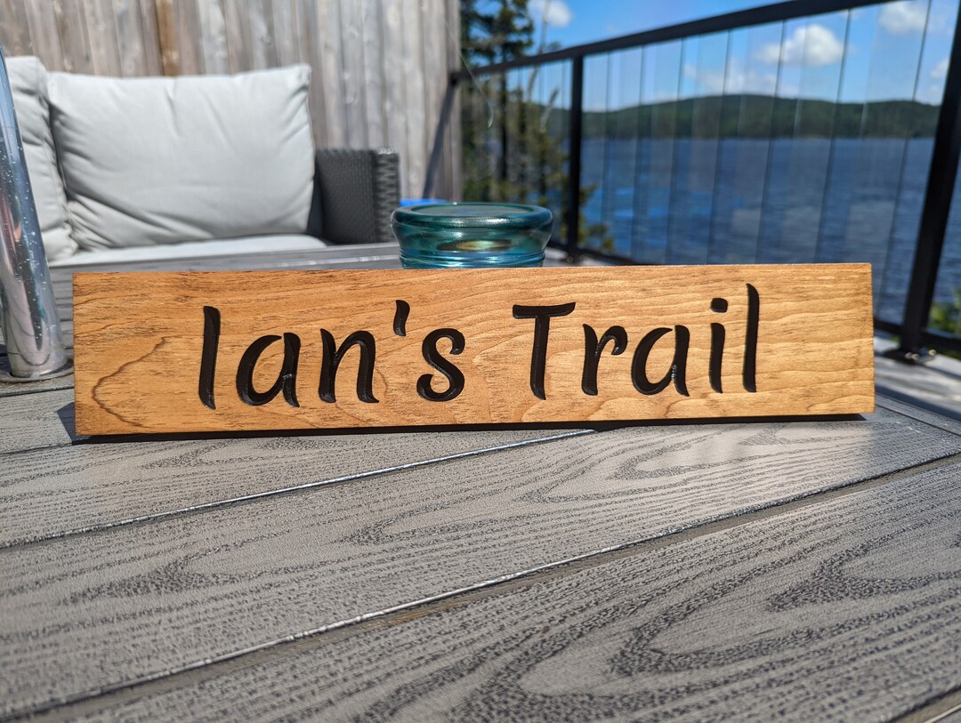 Carved Trail Sign - Engraved Wooden Sign - Etsy