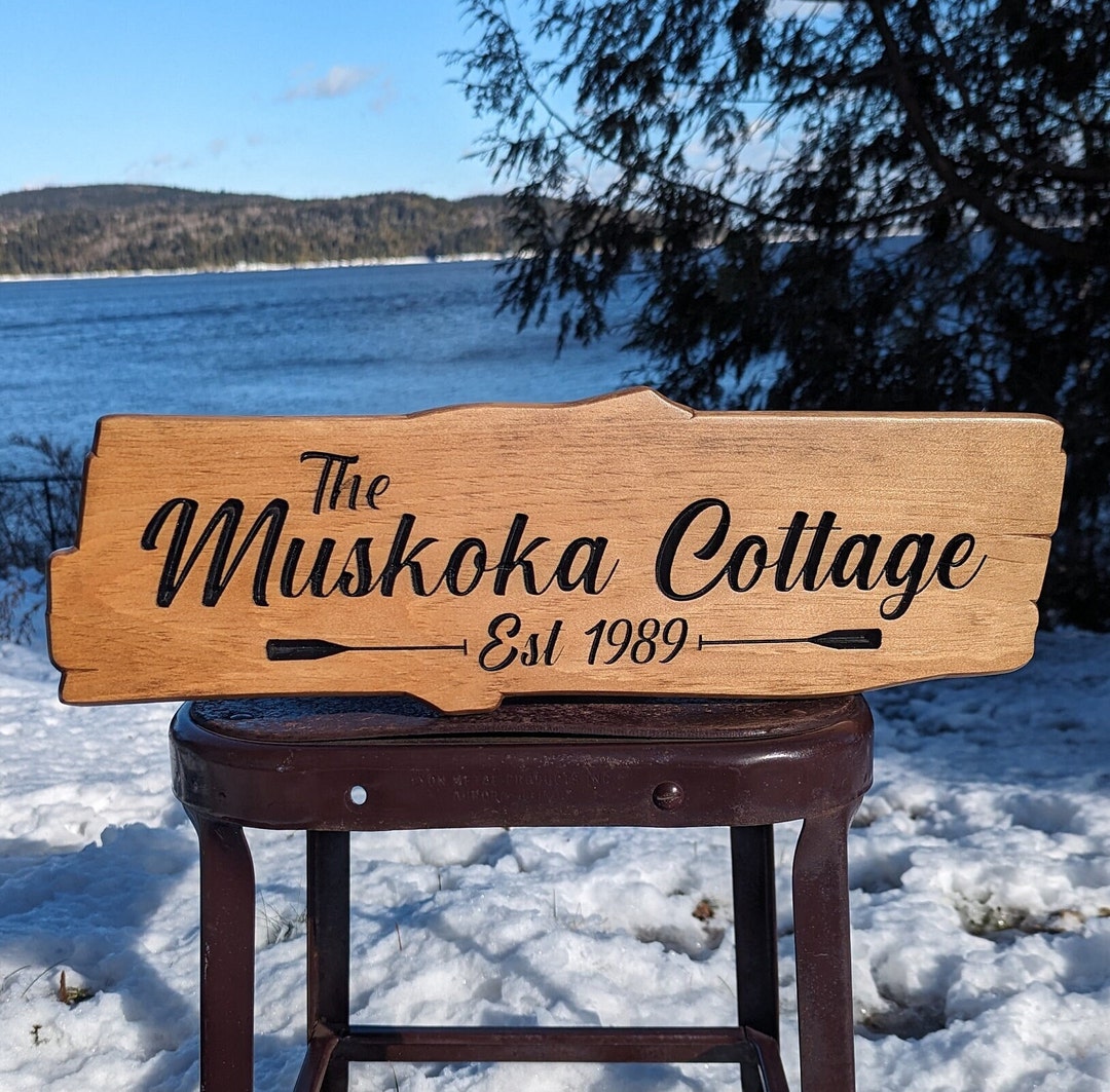 Personalized Rustic Carved Outdoor Sign With Paddles, Perfect for Home ...