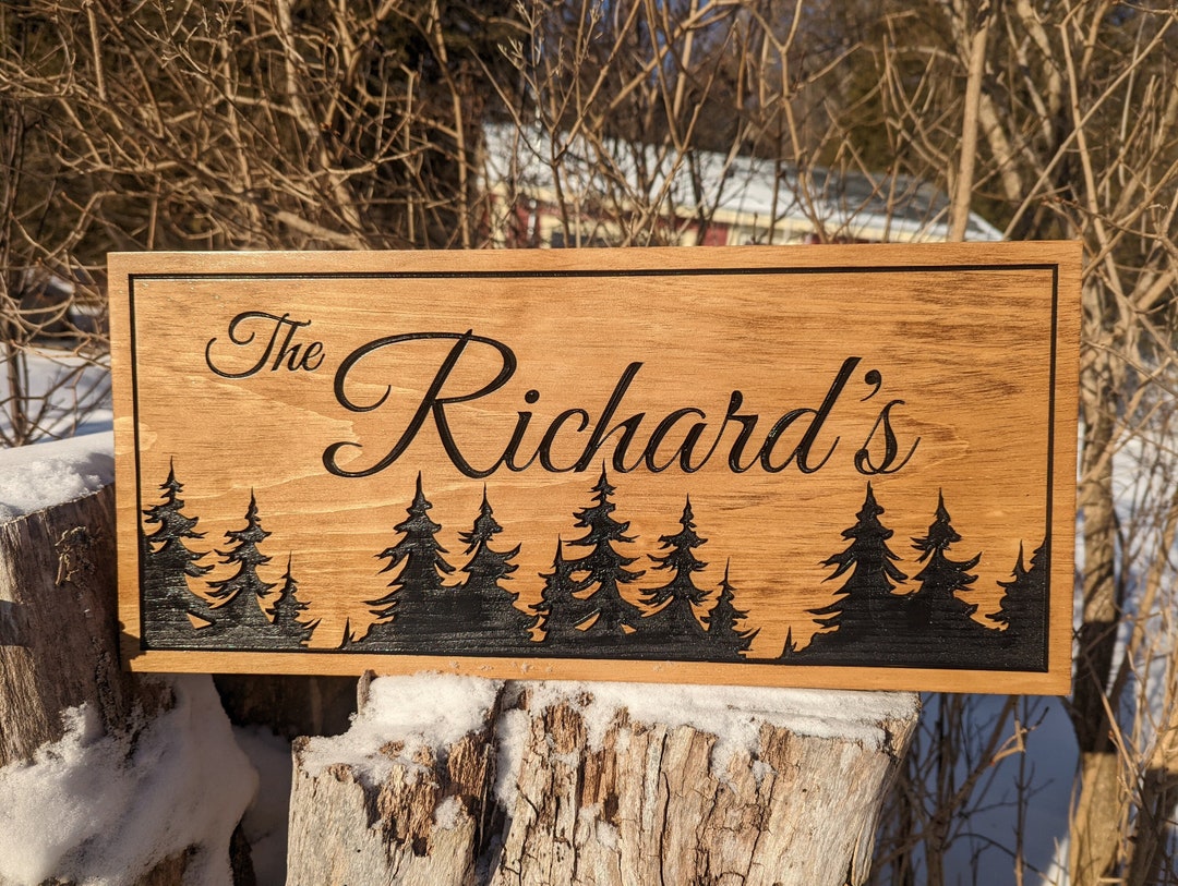 Forest Family Name Sign for Homes or Cottages - Etsy