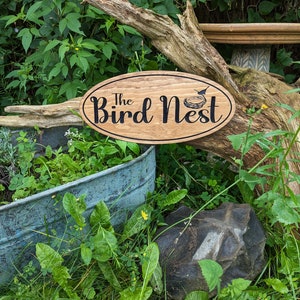 Custom Wood Signs, Bird & Bird's Nest, Outdoor Wooden Sign ...