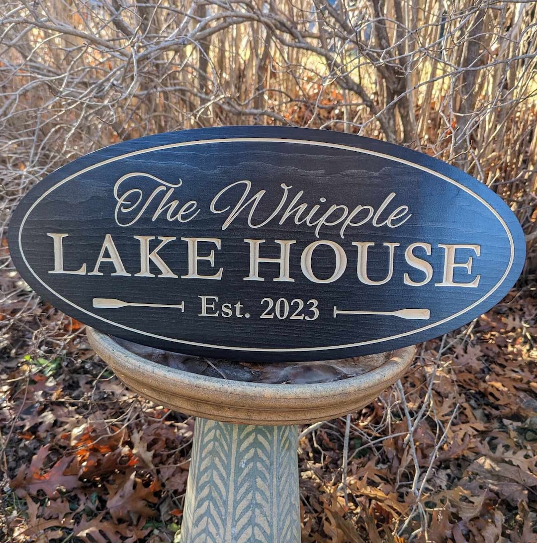 Custom Wood Lake House Signs, Outdoor Wooden Sign, Personalized Sign ...