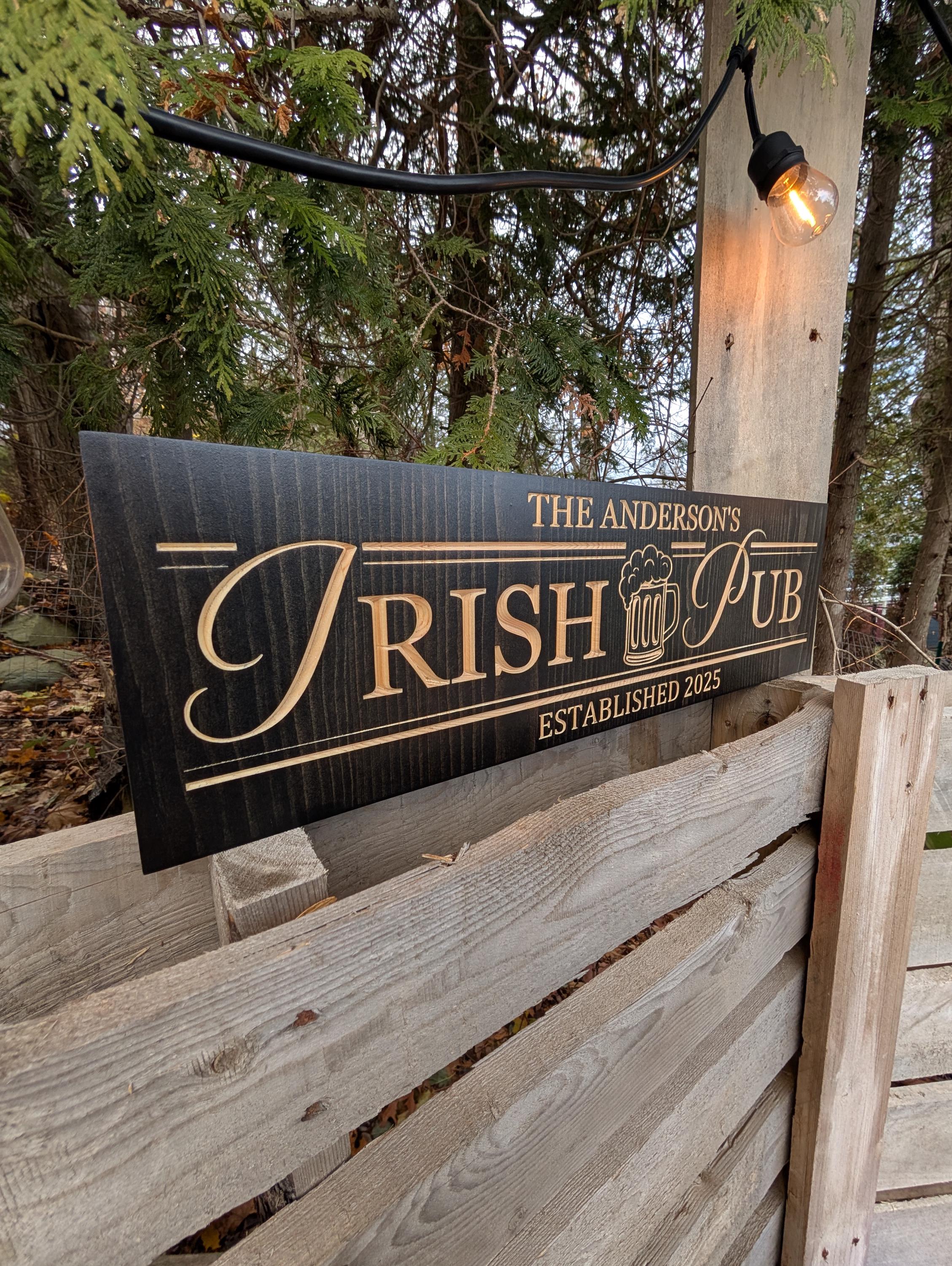 Personalized Pub Sign – Custom Carved Wooden Bar Sign - Etsy