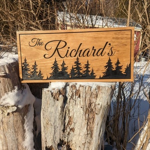 Forest Family Name Sign for Homes or Cottages - Etsy