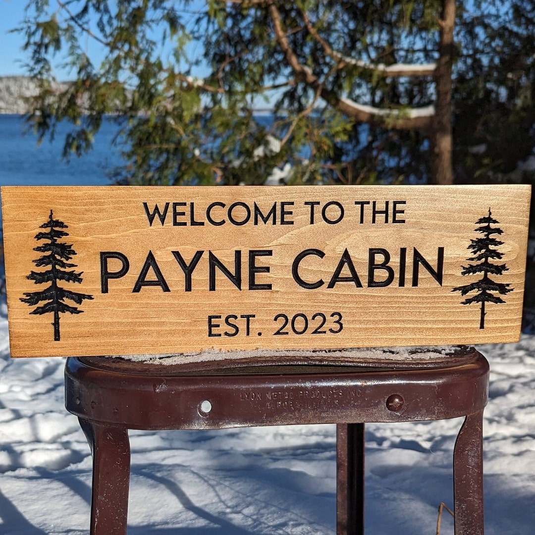 Personalized Carved Outdoor Sign With Trees , Perfect for Home, Ranch ...