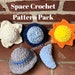 No Sew Space Crochet Pattern Pack| Sun, Moon, Star, Planet, Spaceship ...