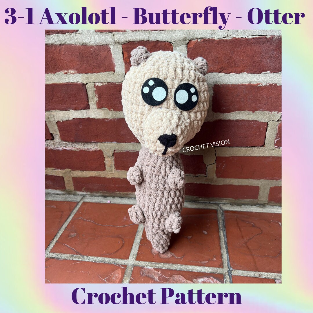 Crochet Axolotl, Butterfly, Otter Pattern Pack - Etsy