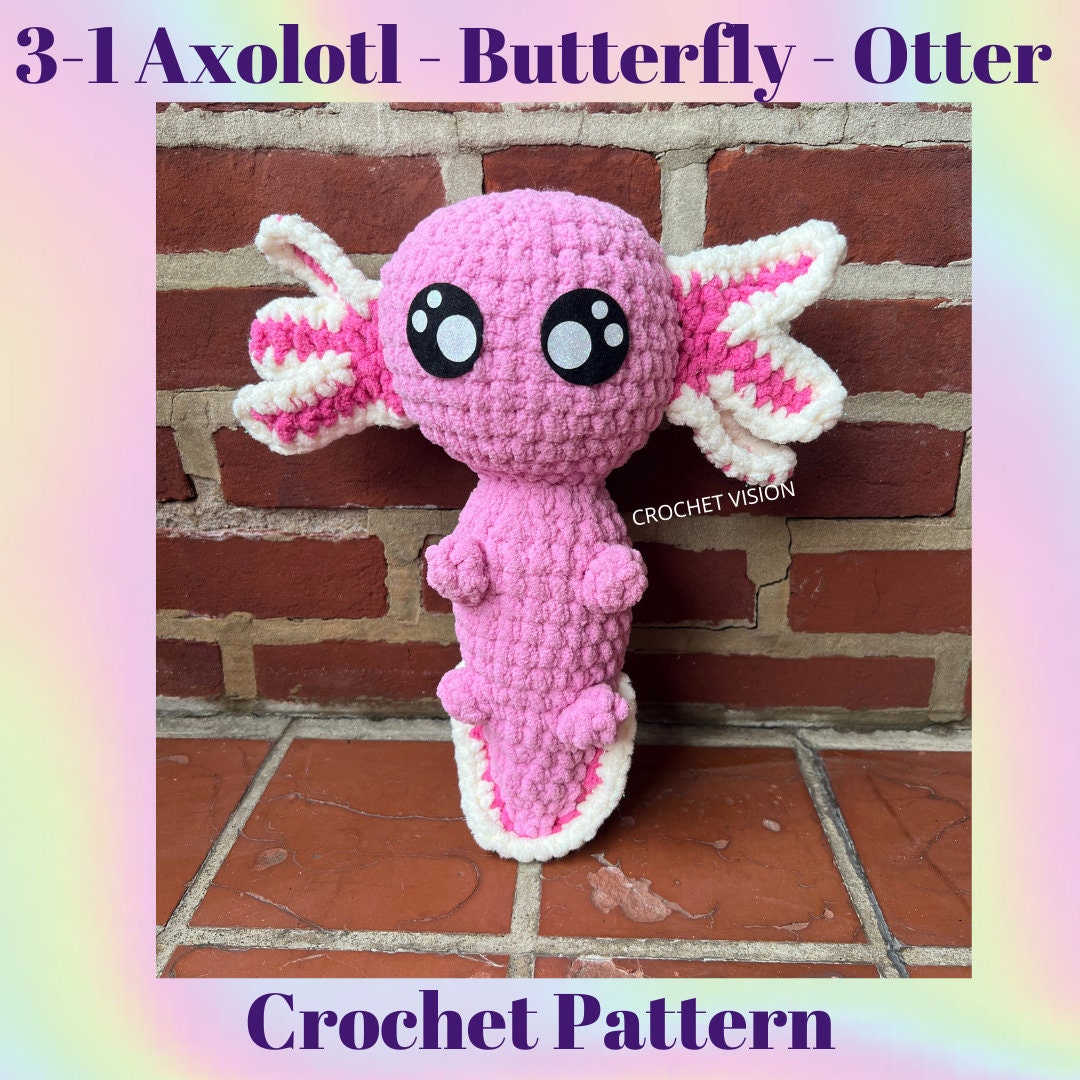 Crochet Axolotl, Butterfly, Otter Pattern Pack - Etsy