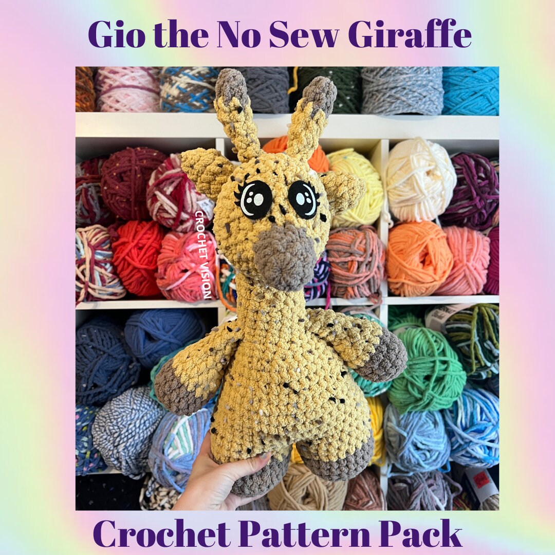 Gio the No Sew Giraffe Crochet Pattern Pack - Etsy