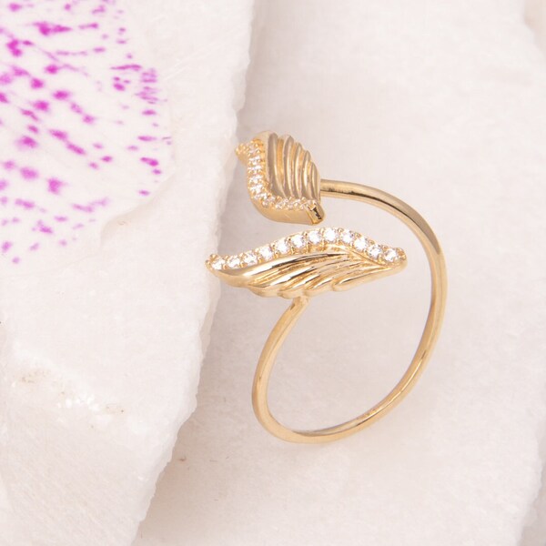 Gold Angel Wing Ring - Etsy