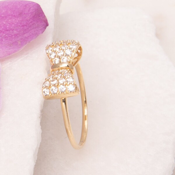 Gold Bow Ring - Etsy