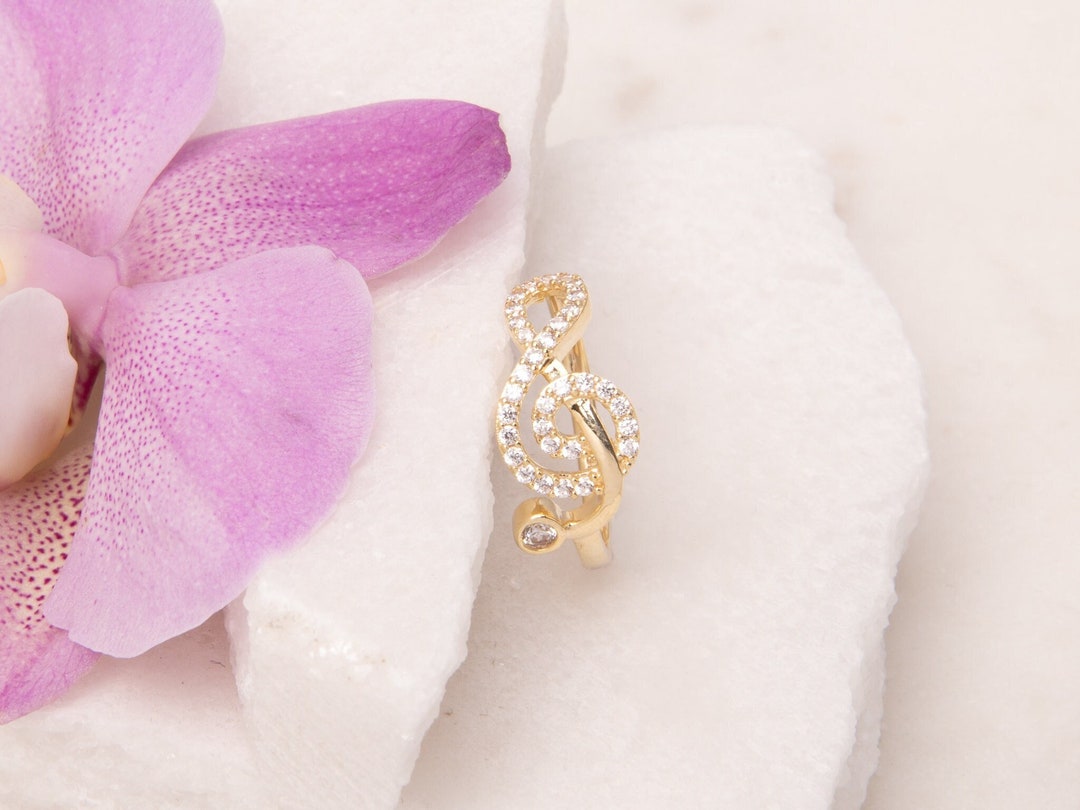 Treble Clef, Cocktail Ring, Music Gift, Cool Rings - Etsy